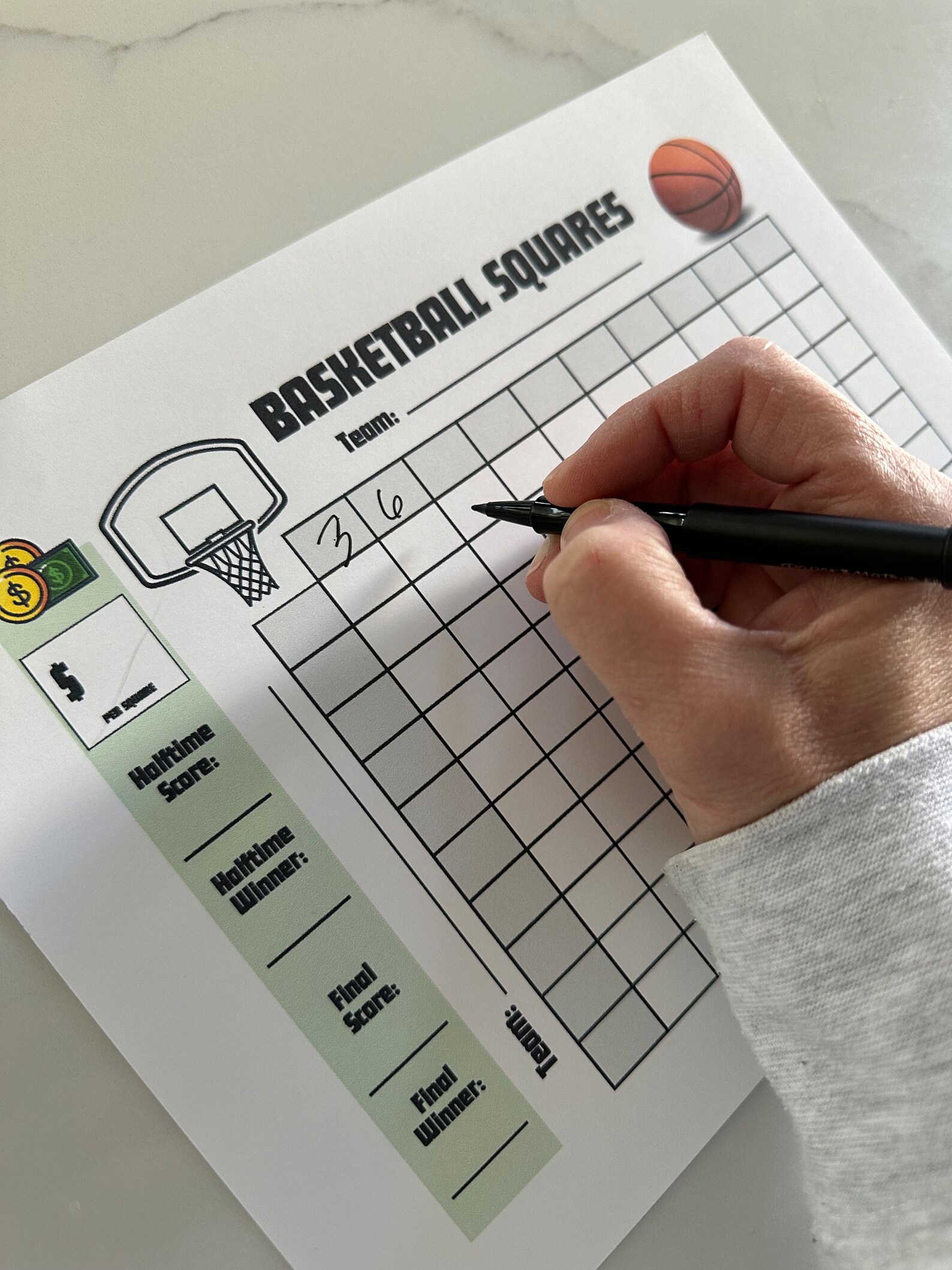 Basketball Squares Printable - College Basketball Tournament ...