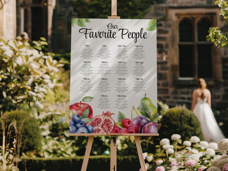 Editable Rustic Wedding Seating Chart Template, Instant Download ...