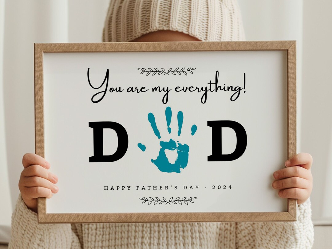 DIY Father's Day Handprint Art Craft Kit, Digital Printable, Easy Gift ...