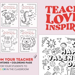 Coloring Valentine Card, Crayon Valentine Printable Bundle From Teacher ...