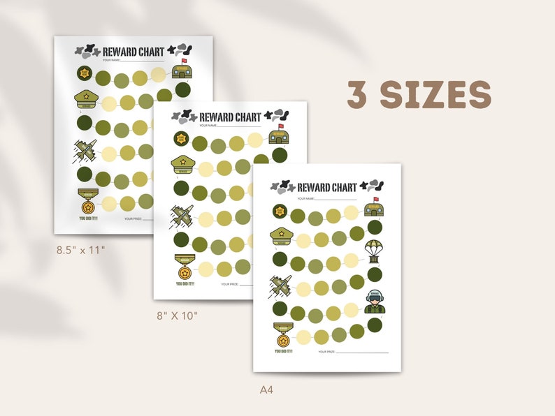 Army Reward Chart Printable Behavior Tracking for Preschool Kids Chore ...