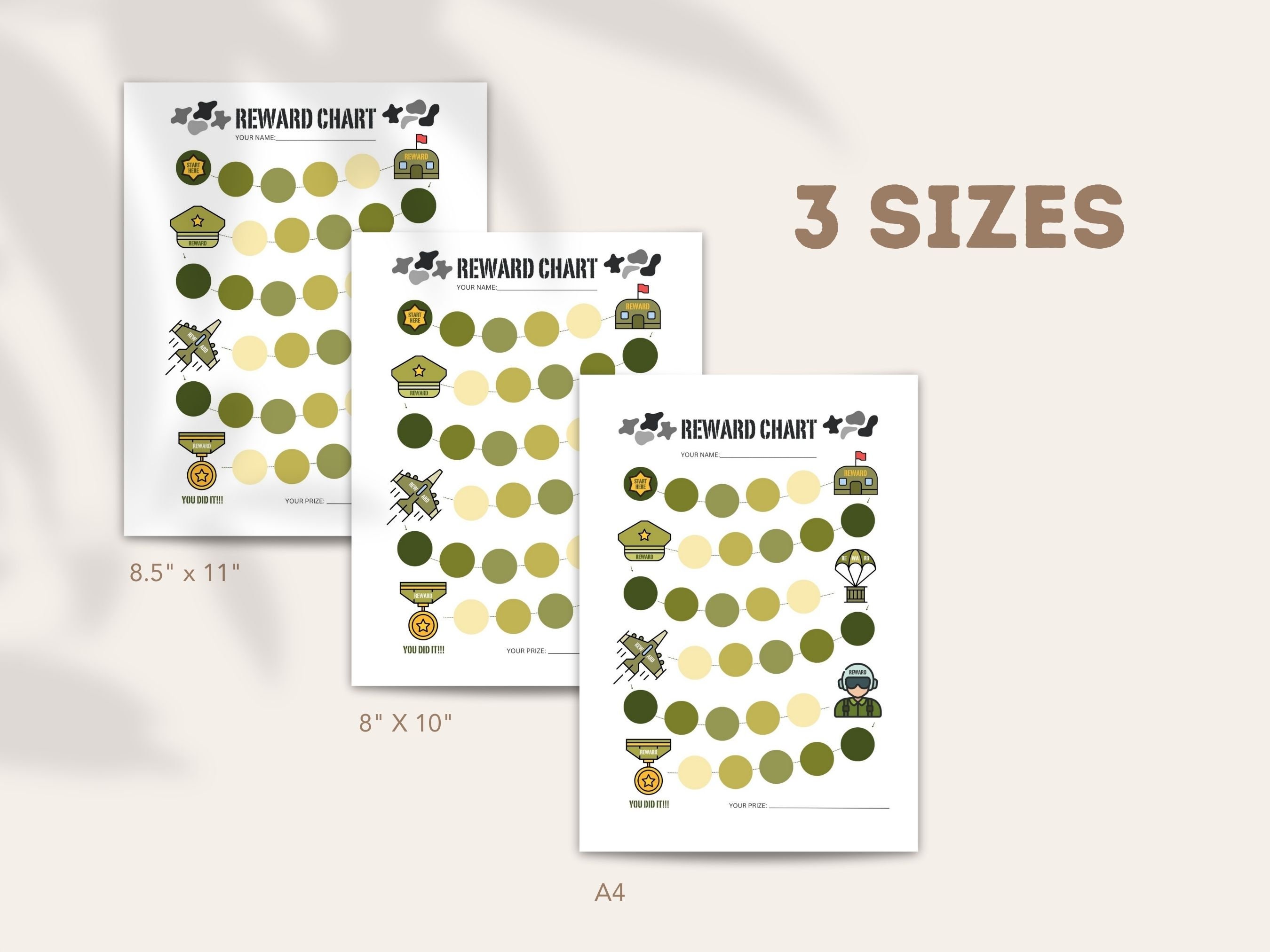 Army Reward Chart Printable Behavior Tracking for Preschool Kids Chore ...