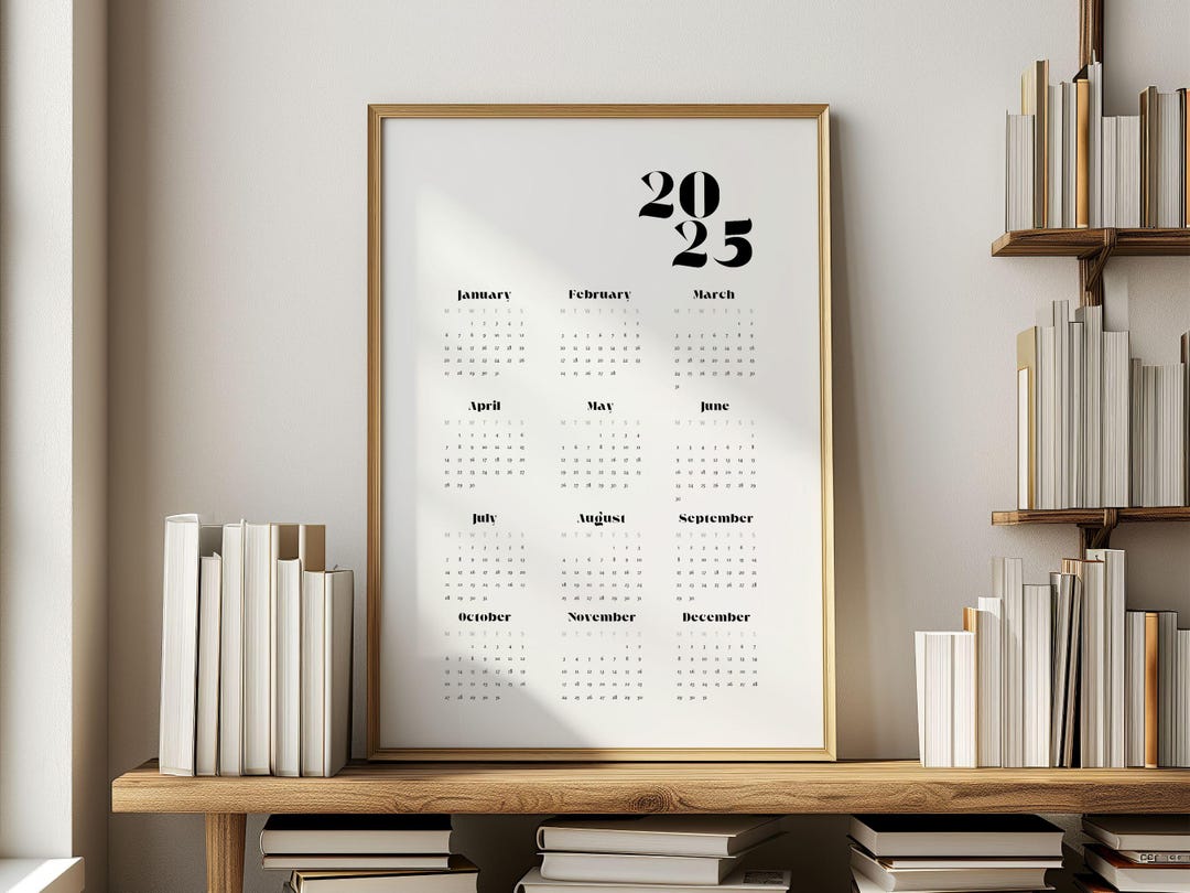 2025 Wall Calendar: Minimalist Black and White Year Planner - Etsy UK