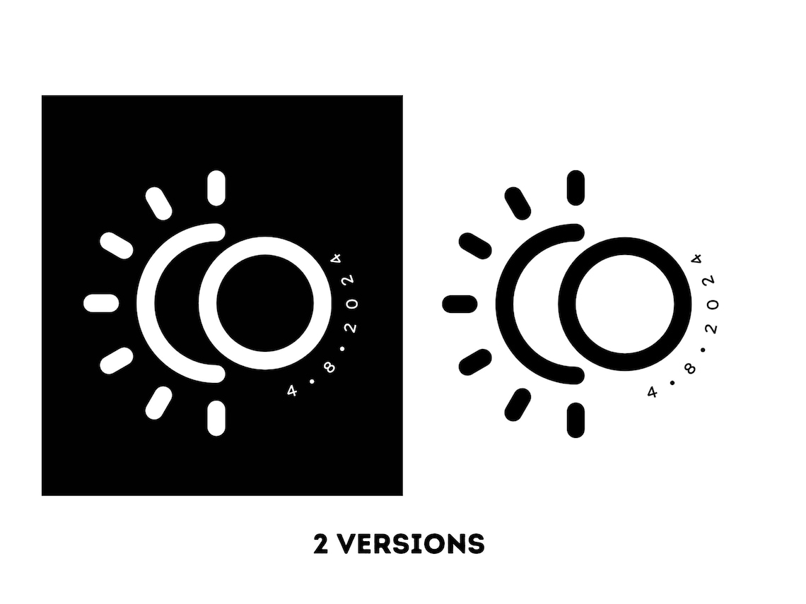Total Solar Eclipse Svg, Jpg, Png, Dxf, Minimalist Logo, Sun Moon and ...