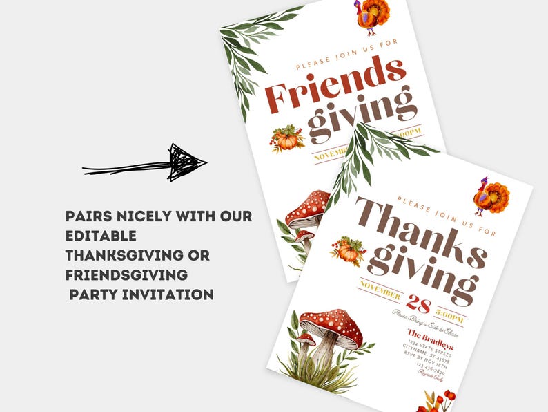 Editable Thanksgiving Table Food Labels Template Cards Custom ...