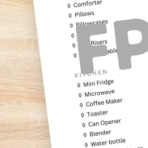 Dorm Room Essentials Checklist: College Packing List (PDF) - Etsy