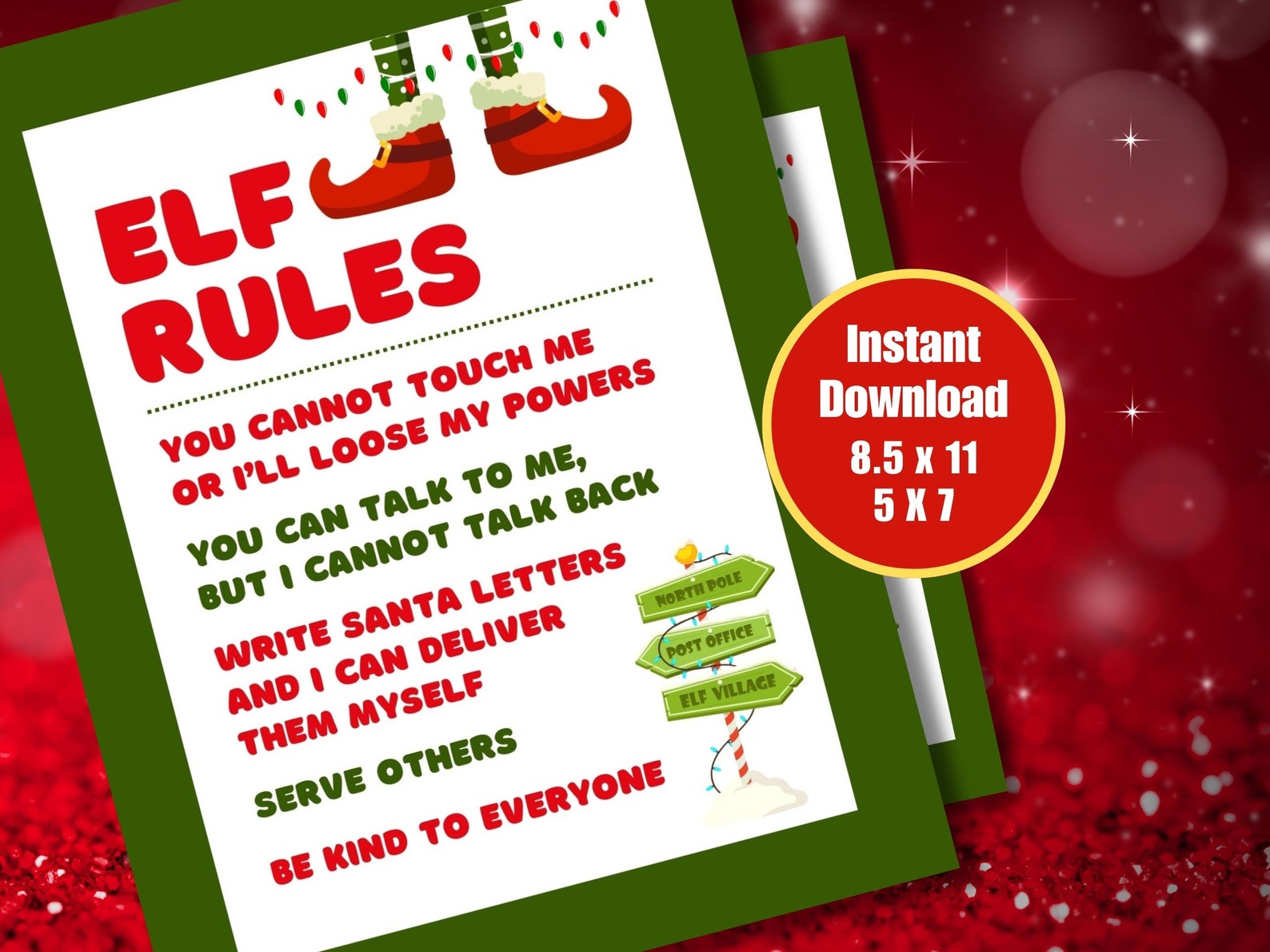 Elf Arrival Kit: I'm Back Letter, Rules, Report Card (digital Download ...