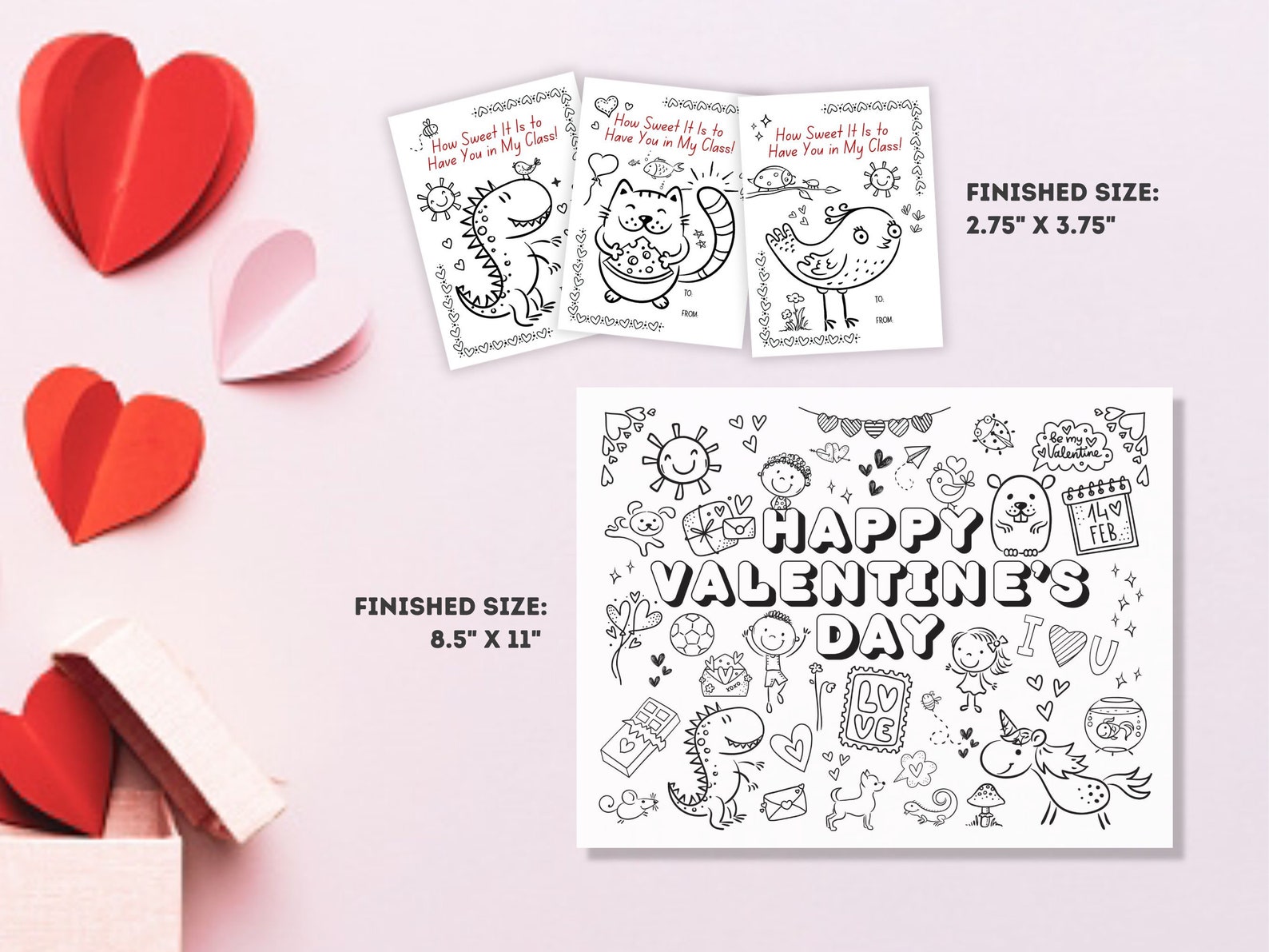 Coloring Valentine Card, Crayon Valentine Printable Bundle From Teacher ...