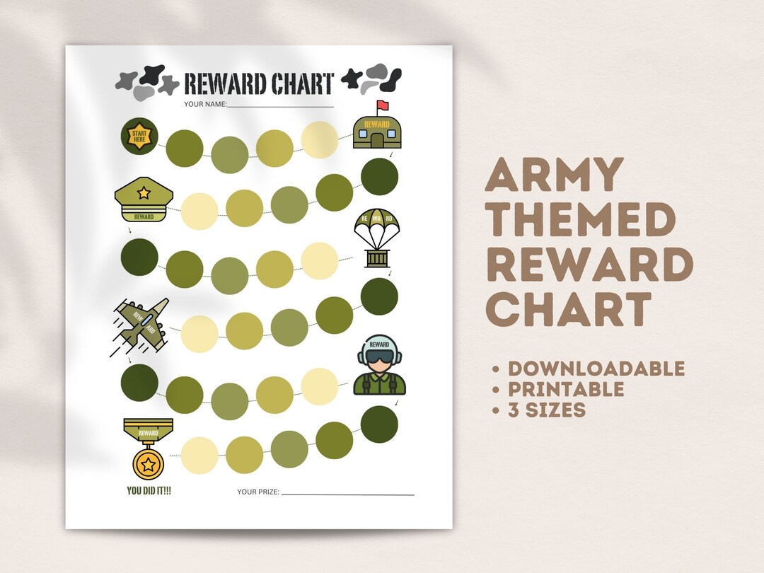 Army Reward Chart Printable, Military Behavior Charts for Preschool ...