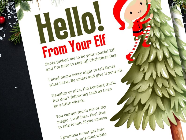 Elf Arrival Letter Printable: Christmas Welcome Announcement (digital ...