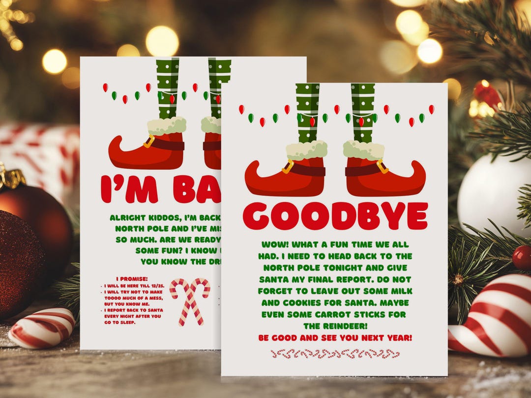 Elf Arrival & Goodbye Letter Kit, Printable Christmas Letter (digital ...