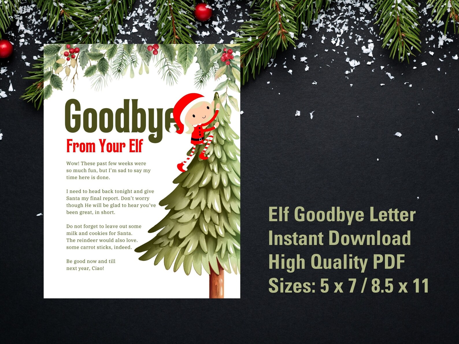 Elf Arrival & Goodbye Letter Kit: Printable Christmas Letters (digital ...