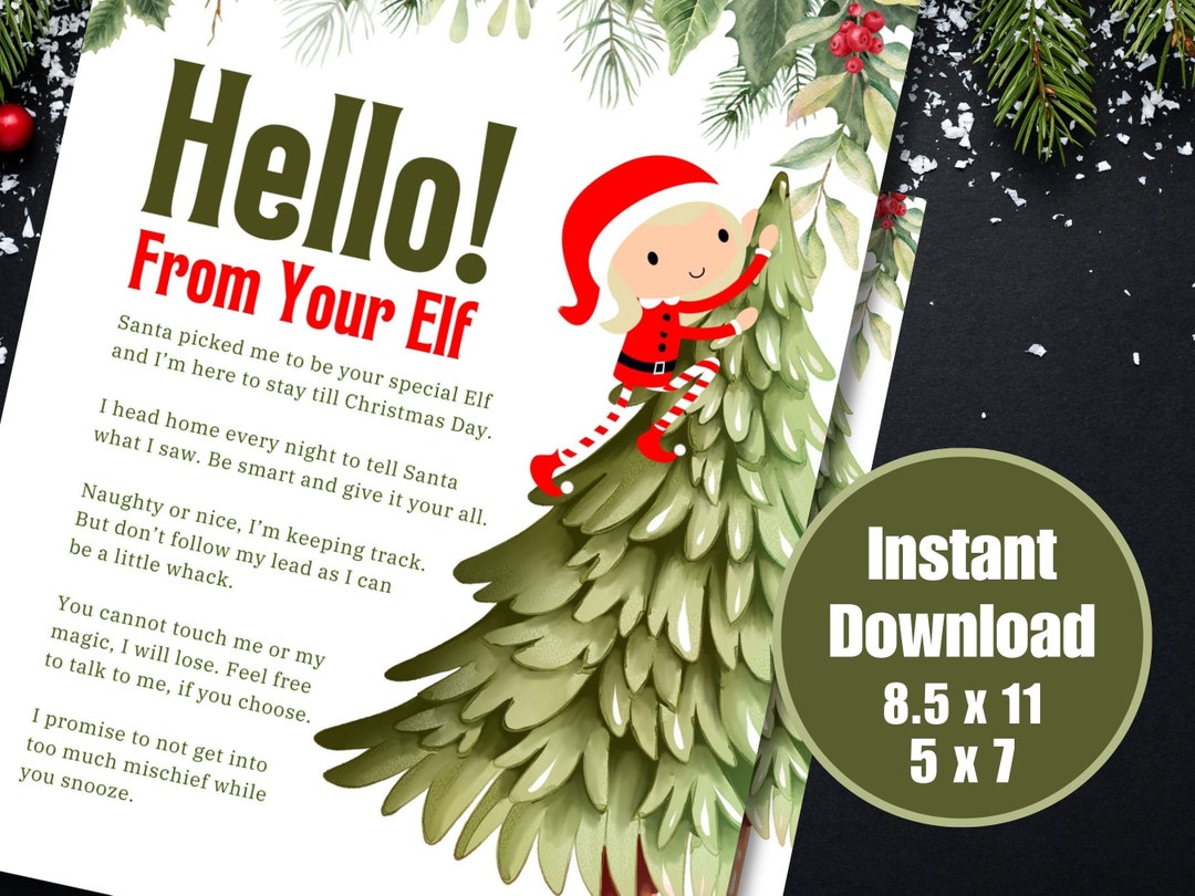 Elf Arrival Letter Printable, I'm Back Elf, Digital Download Christmas ...