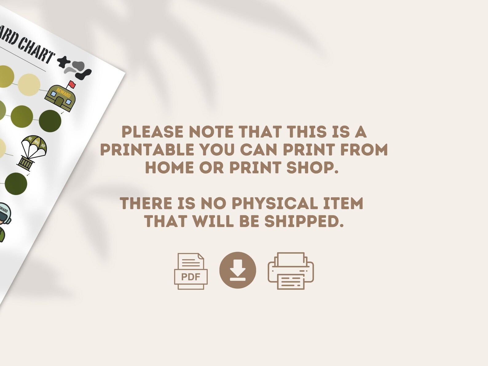 Army Reward Chart Printable Behavior Tracking for Preschool Kids Chore ...