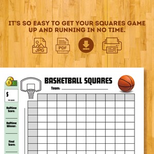 Basketball Squares Printable - College Basketball Tournament ...