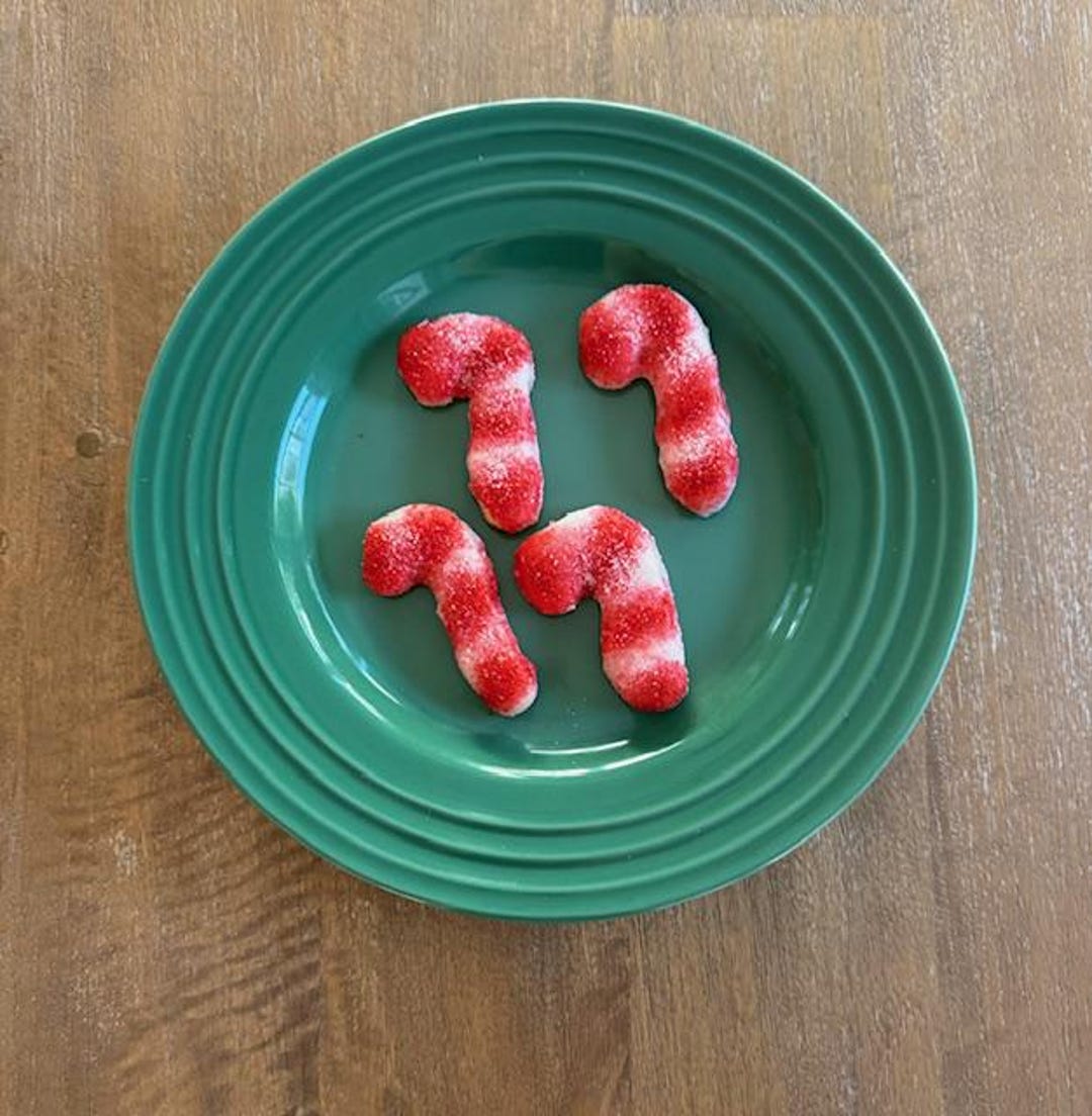 Candy Cane Sugar Cookies Dozen Peppermint Candy Cane Cookies - Etsy