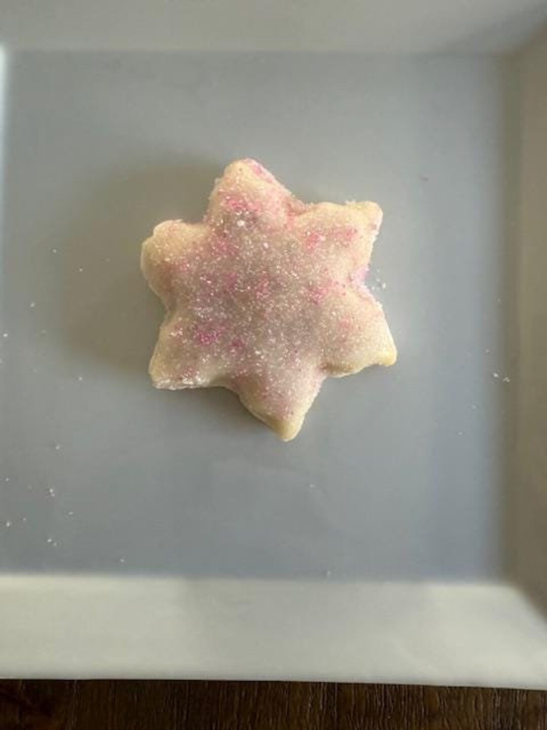 Snowflake Sugar Cookies Iced Winter Light Pink Sprinkle Cookies Dozen ...