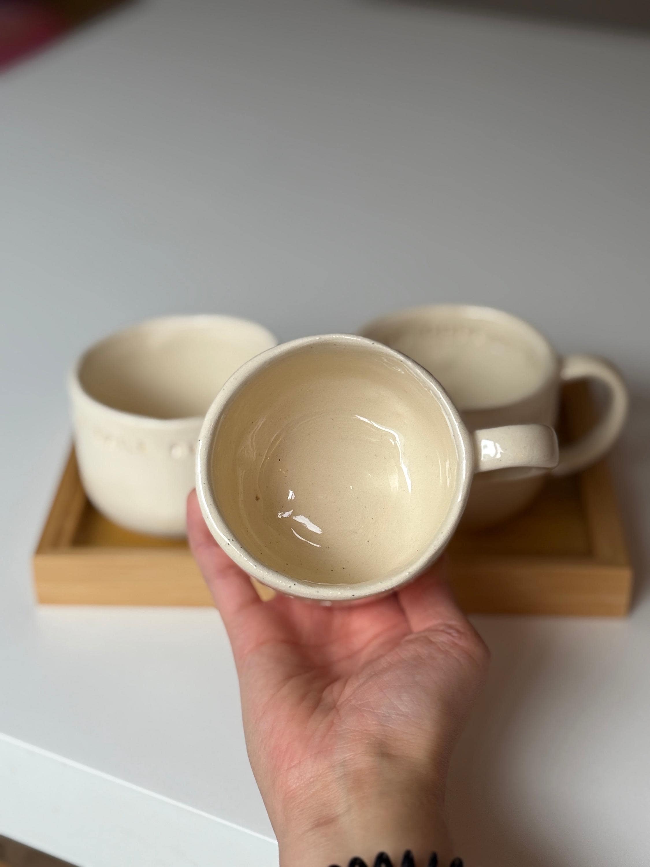 Custom Mini Ceramic Bow Mug: Handmade Minimalist Pottery - Etsy