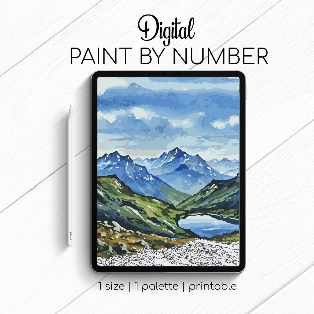 Hight Mountains - Nature Landscape - Paint by Number for Procreate ...