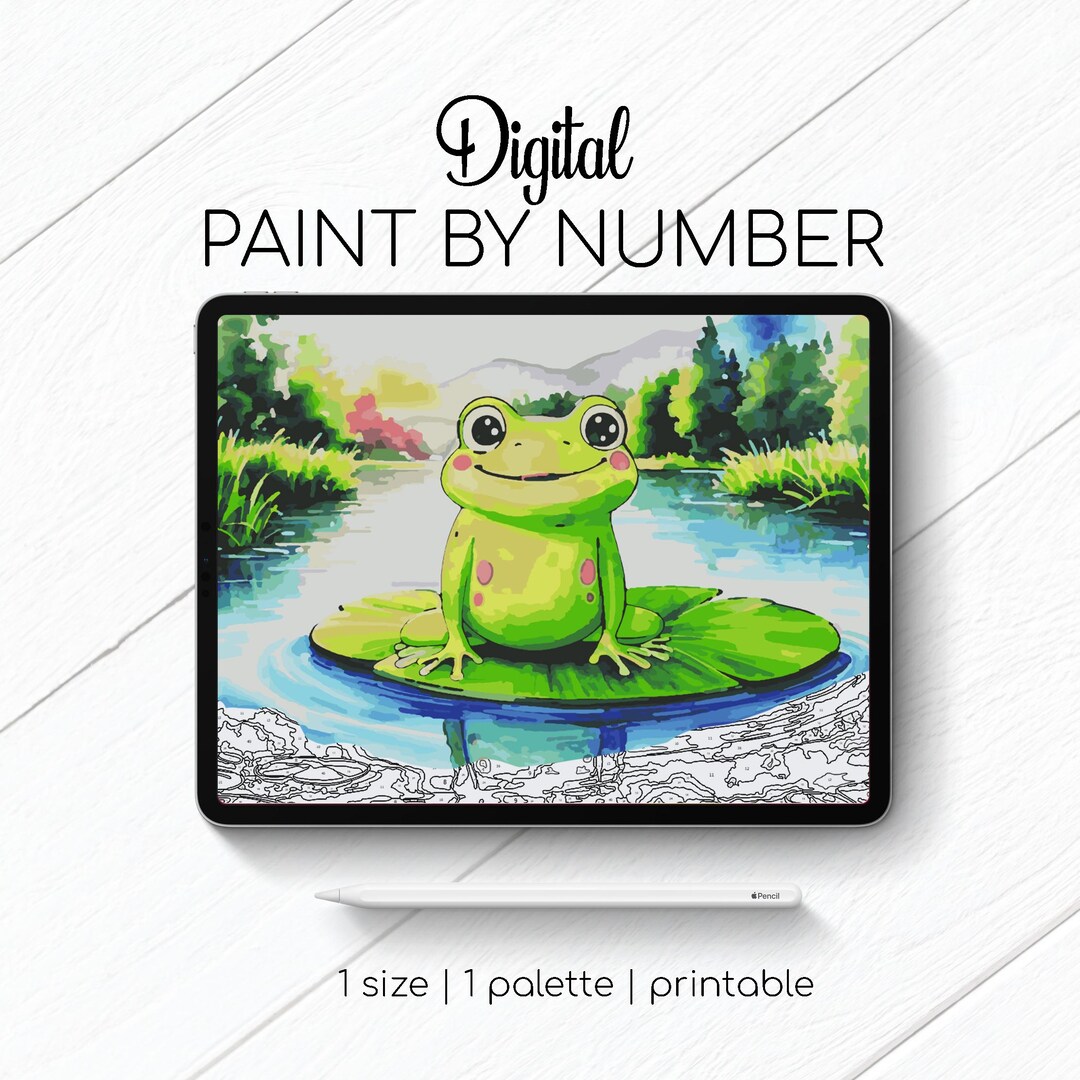 Happy Frog - Paint by Number for Procreate - Color by Numbers Digital ...