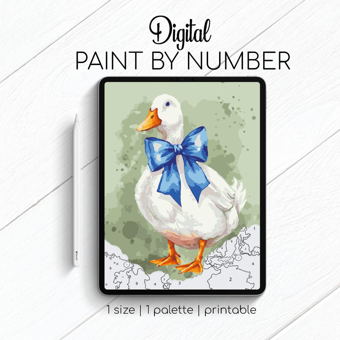 White Duck - Paint by Number for Procreate - Color by Numbers Digital ...