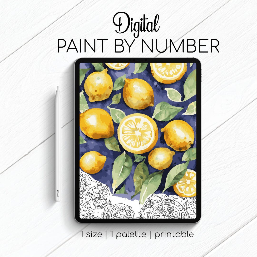 Lemons - Paint by Number for Procreate - Color by Numbers Digital Kit ...