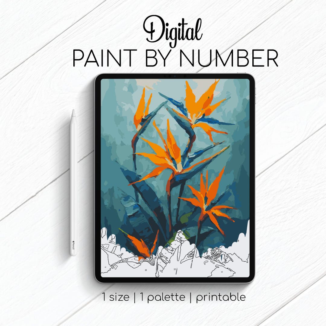 Bird of Paradise - Paint by Number for Procreate - Color by Numbers ...