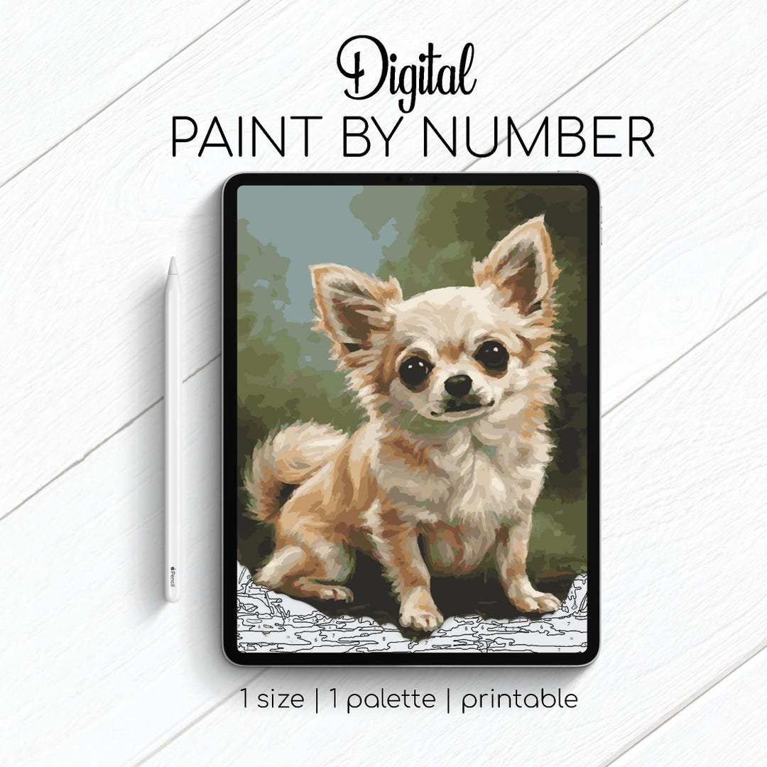 Fluffy Chihuahua - Dog - Paint by Number for Procreate - Color by ...