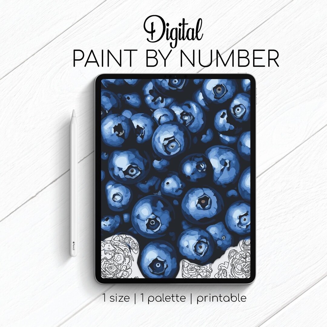 Blueberries - Paint by Number for Procreate - Color by Numbers Digital ...