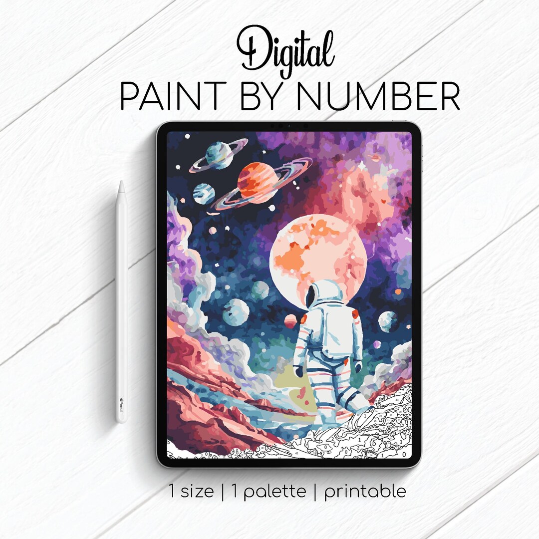 Outer Space - Astronaut - Paint by Number for Procreate - Color by ...