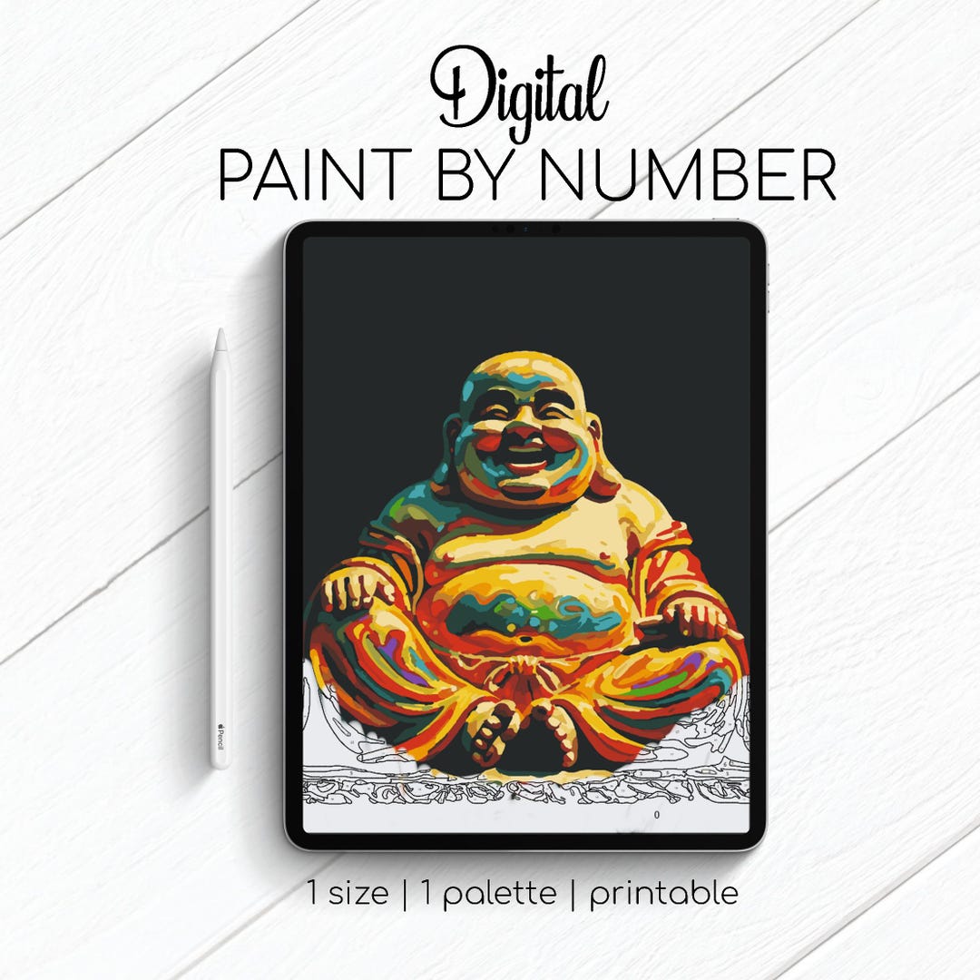 Hotei Buddha - Budai - Paint by Number for Procreate - Color by Numbers ...