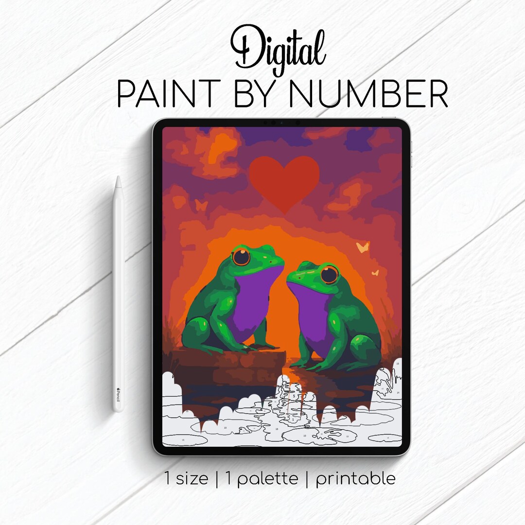 Frogs in Love - Paint by Number for Procreate - Color by Numbers ...