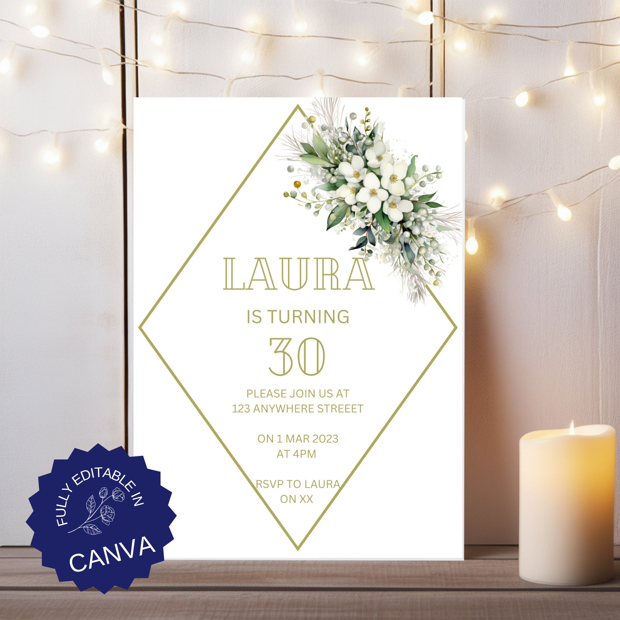 Editable Invitation Printable Invitation Instant Download Diamond ...