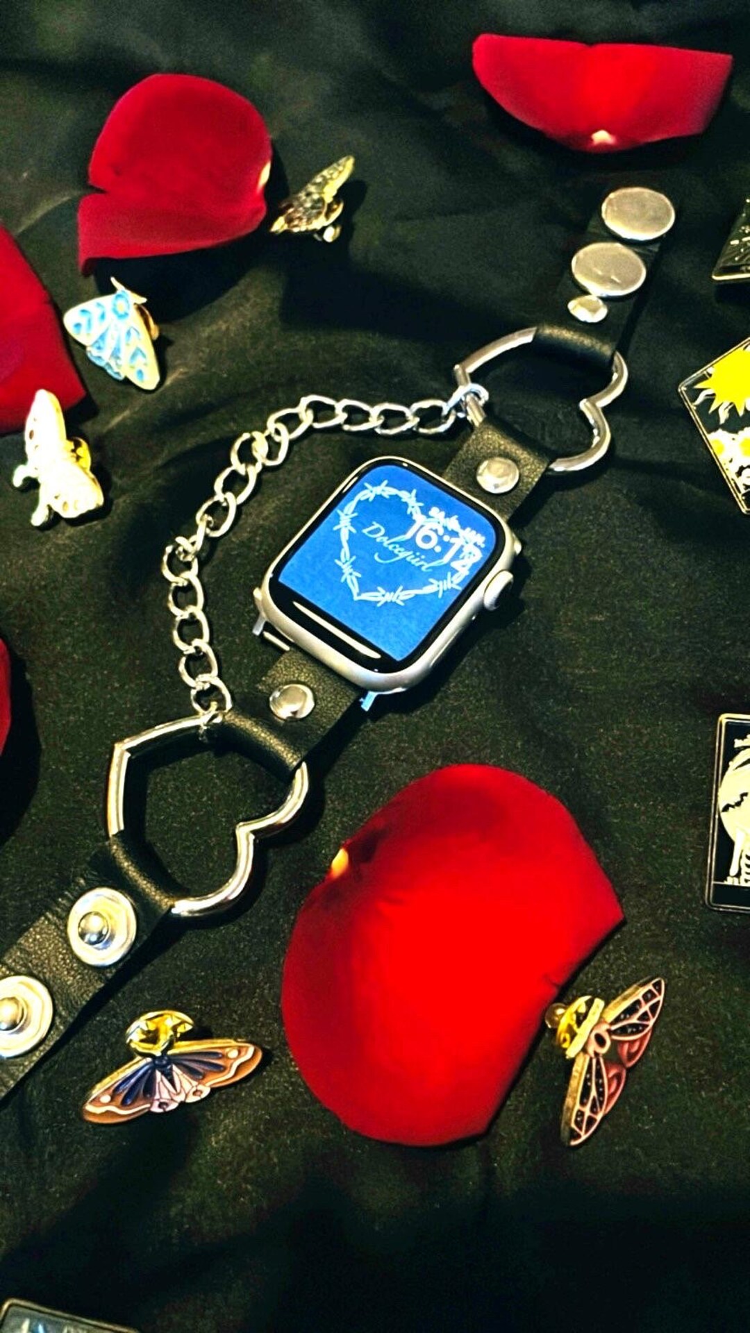 Handcrafted Gothic Apple Watch Band - Stainless Steel Chain Bracelet ...