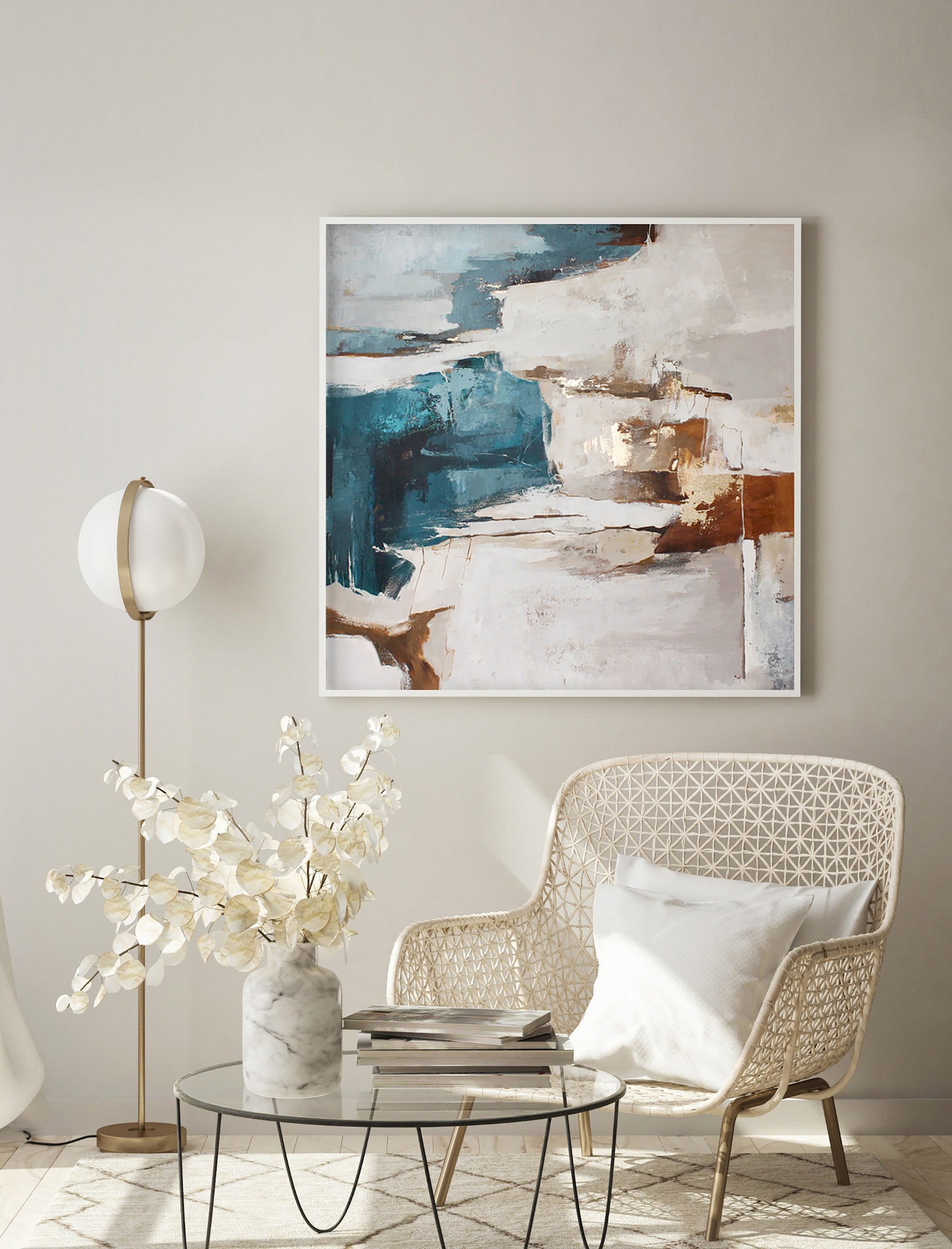 Print Abstract Blue | Abstract Blue Wall Art | Navy Wall Art | Blue ...