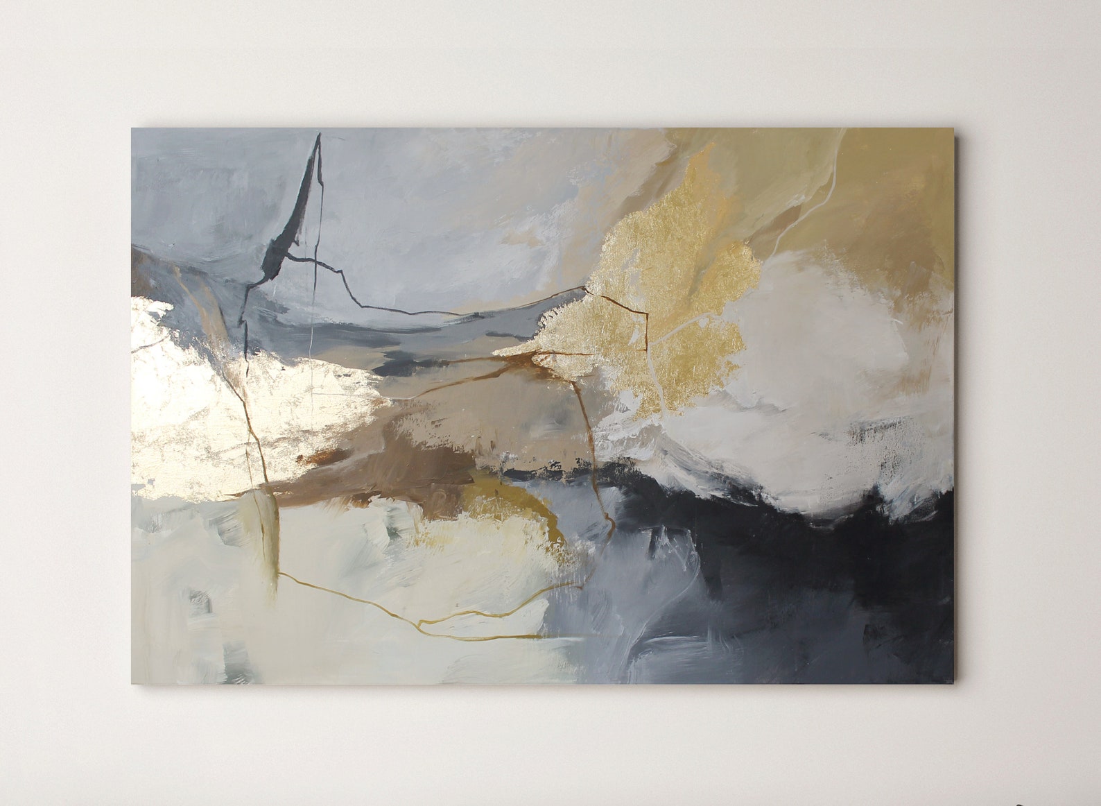 Gray Abstract Print | Over Bed Wall Art | Gray Wall Art | Print Gray ...