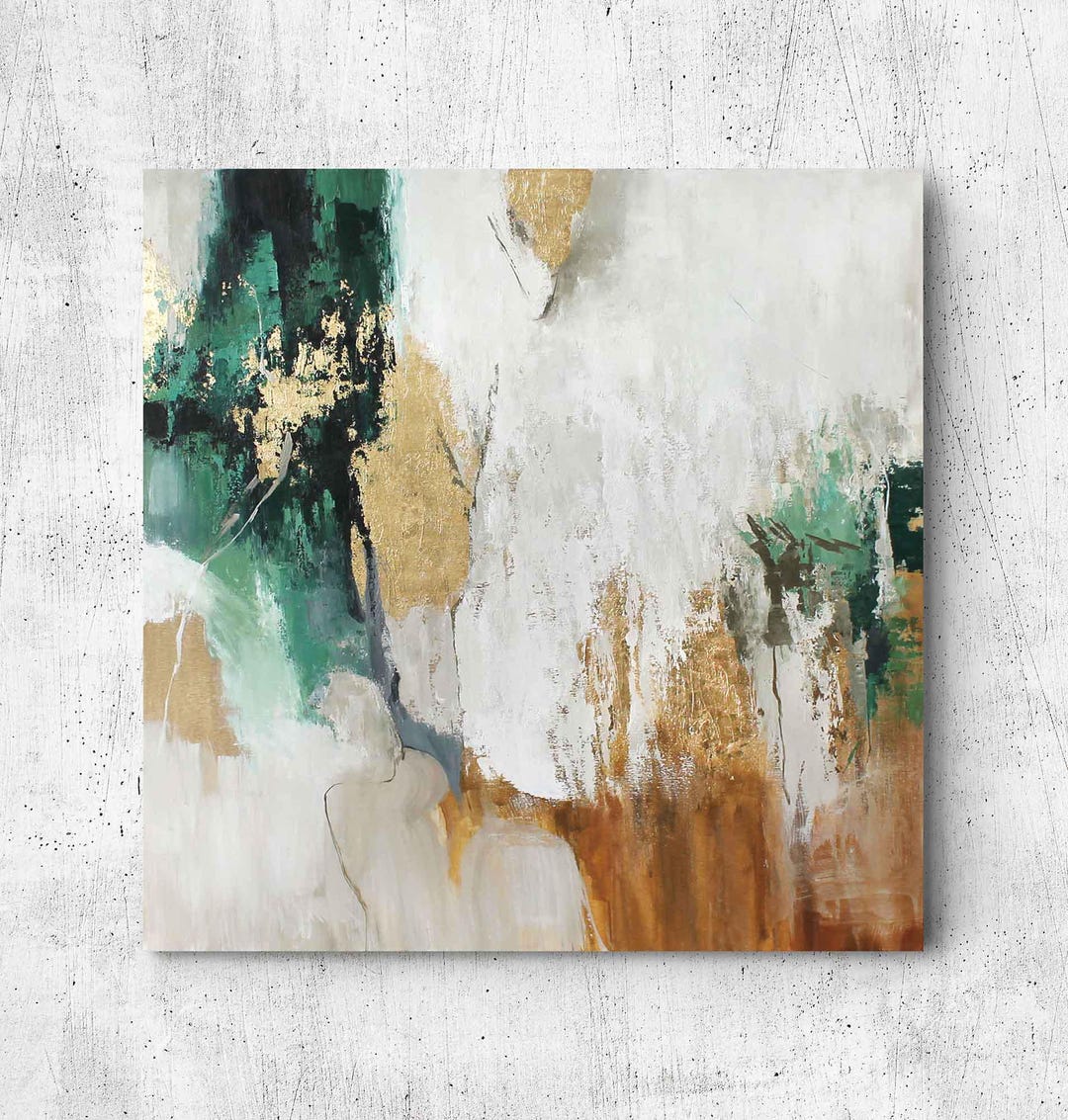 Print Green Abstract | Green Gold Abstract | Green and Gold Printable ...
