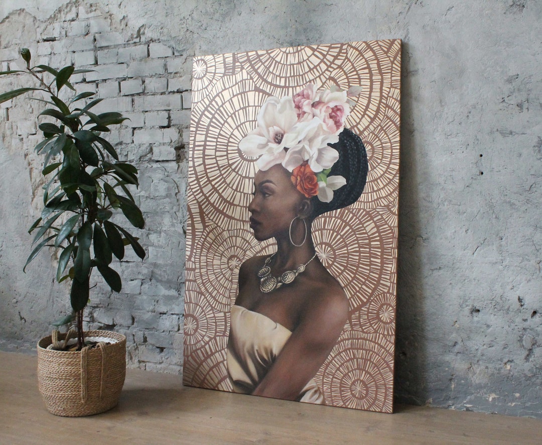 Poster African Poster Black Girl African Wall Art Bright African Woman ...