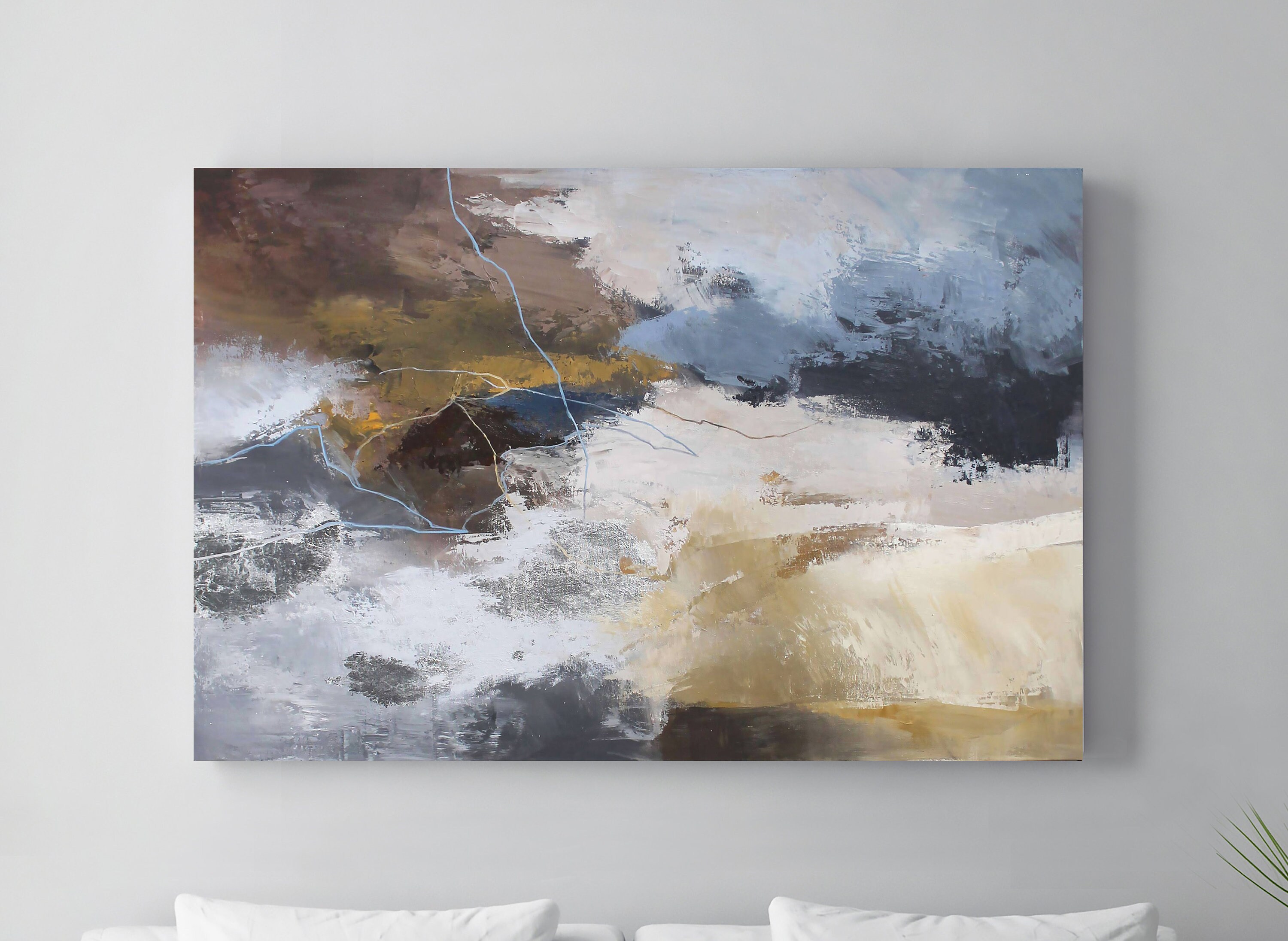 Print Abstract Dark Blue | Abstract Print Navy Gray | Blue Abstract ...