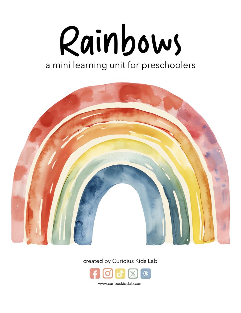 Rainbow Learning Unit for Preschoolers – Downloadable Curriculum - Etsy