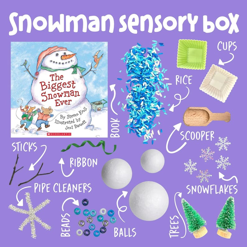 Snowman Sensory Box - Etsy