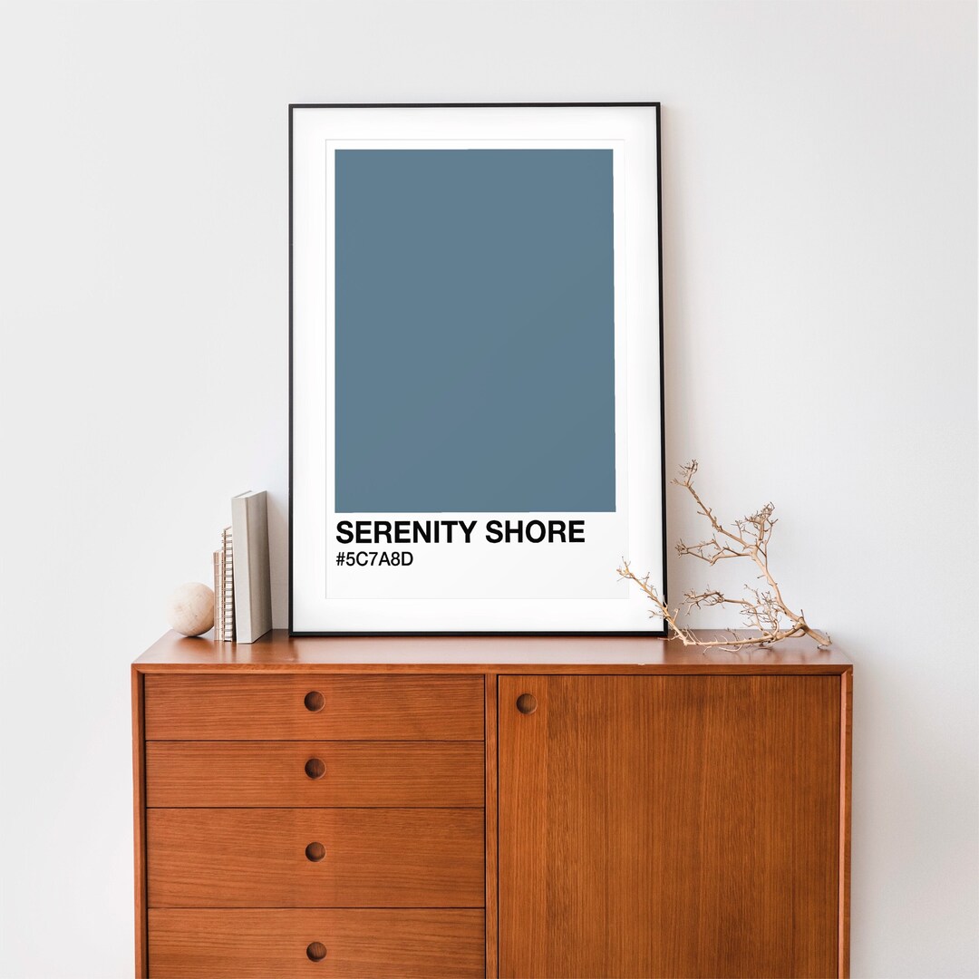 Printable Pantone Poster: serenity Shore Blue-grey Pantone Style Calm ...