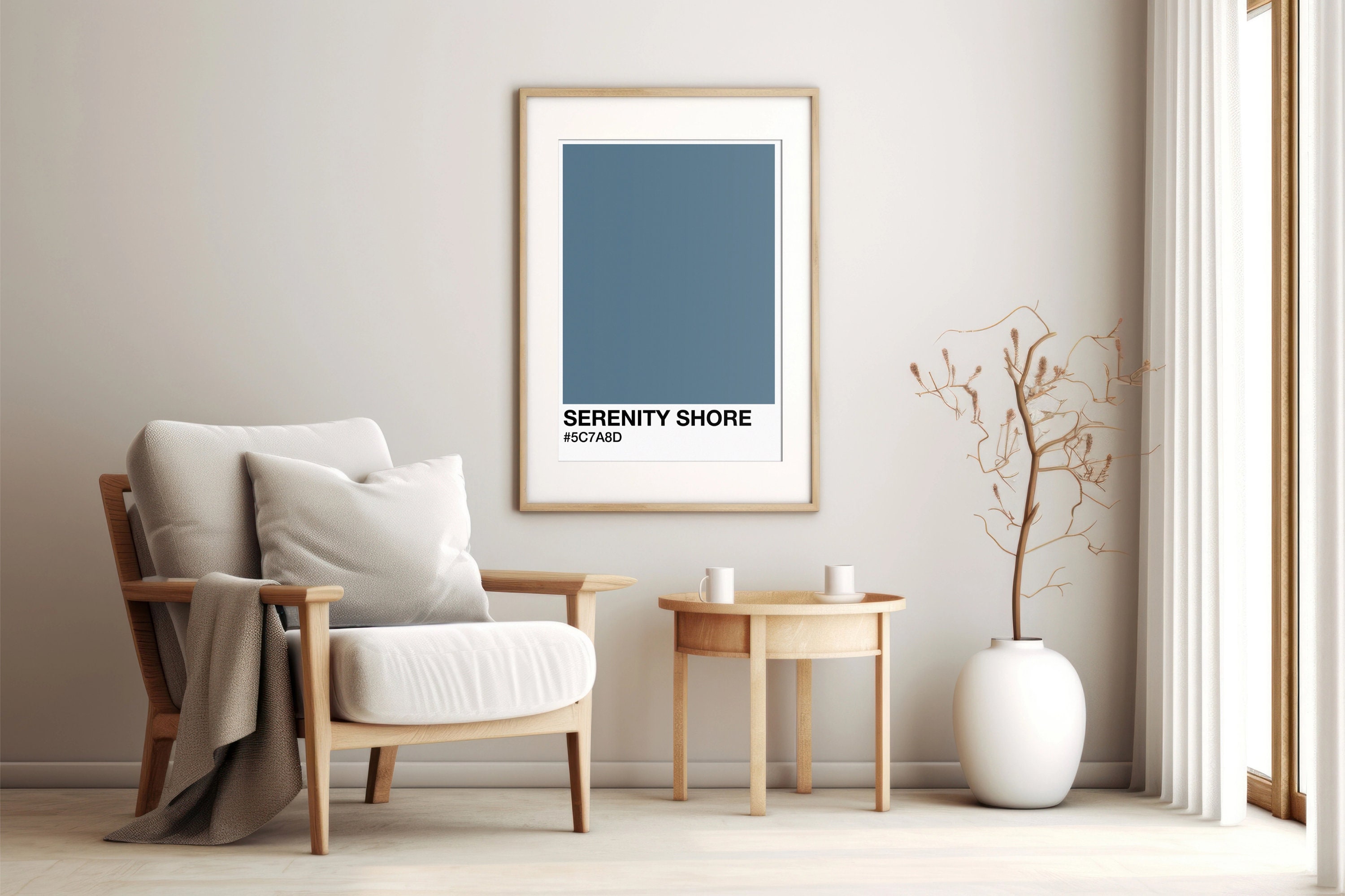 Printable Pantone Poster: serenity Shore Blue-grey Pantone Style Calm ...