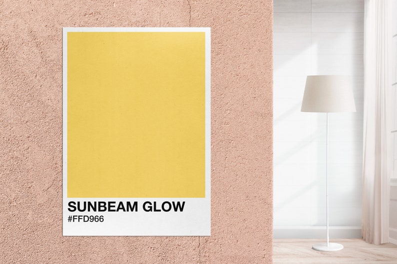 Printable Pantone Poster: “sunbeam Glow” Yellow Pantone Happiness Poster, Uplifting Wall Art ...