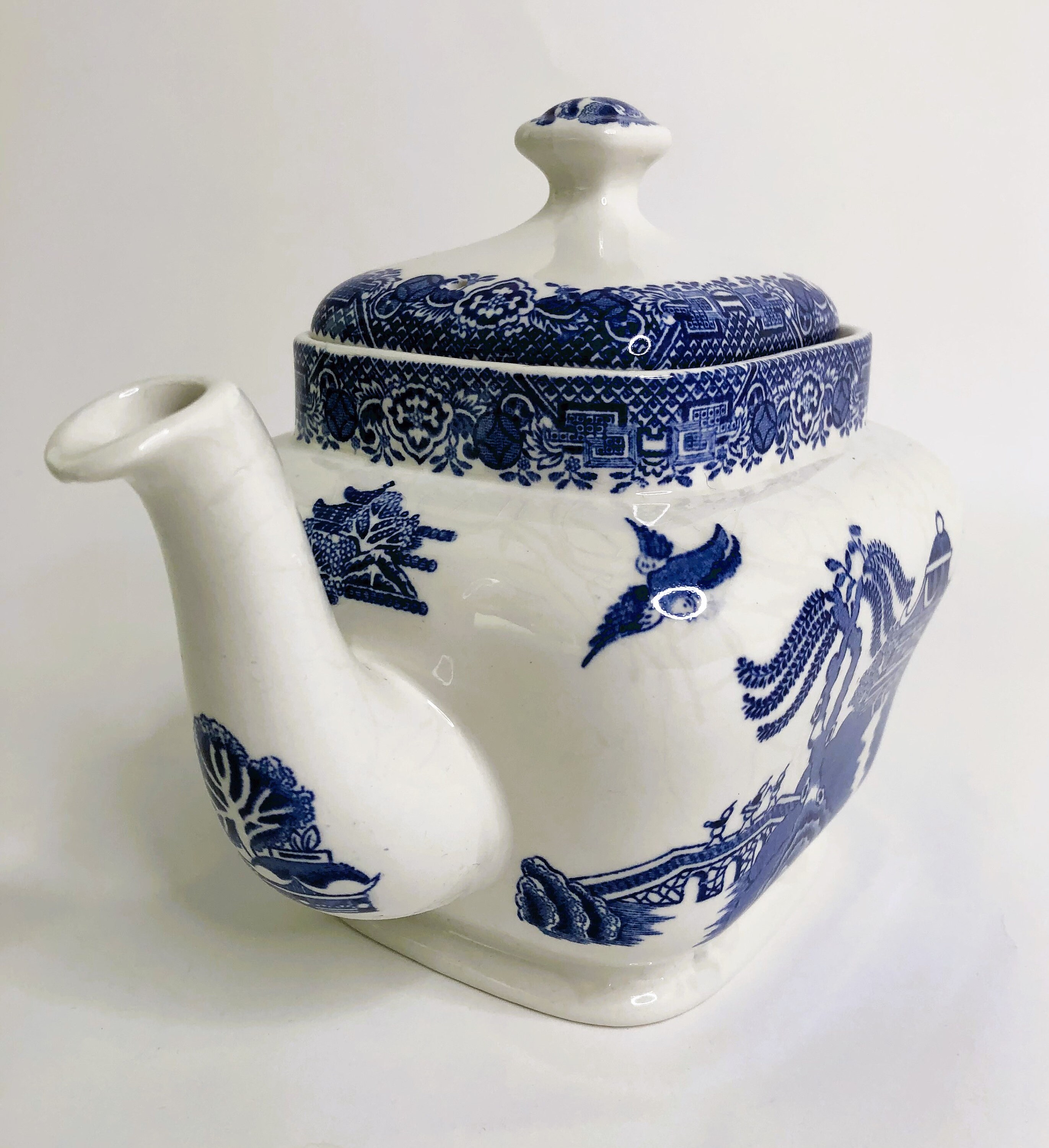 Vintage Stoneware Blue Willow Teapot, Wood & Sons (burslem, Stoke-on ...