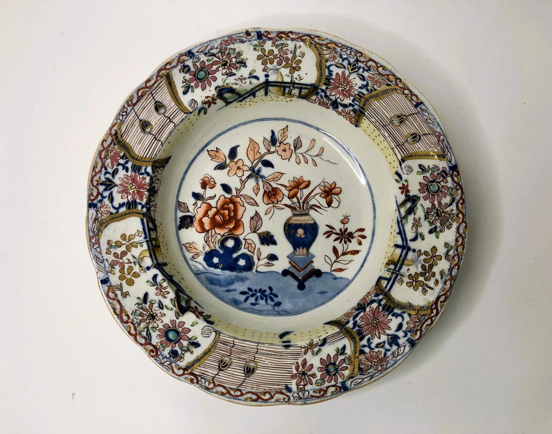 Antique Mason's Patent Ironstone Deep Dish, England, 'vase and Rock ...