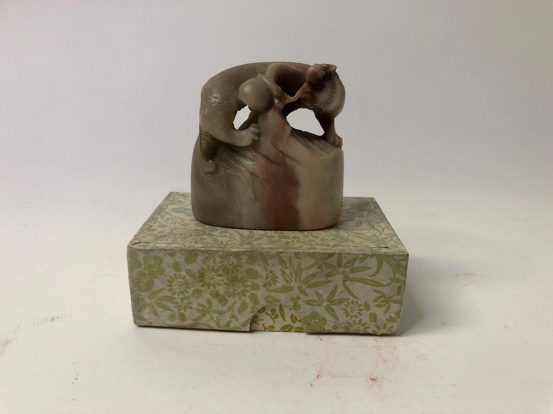 Antique Chinese Stone Seal Stamp, Lizard Creature, Probably 1st Half of ...