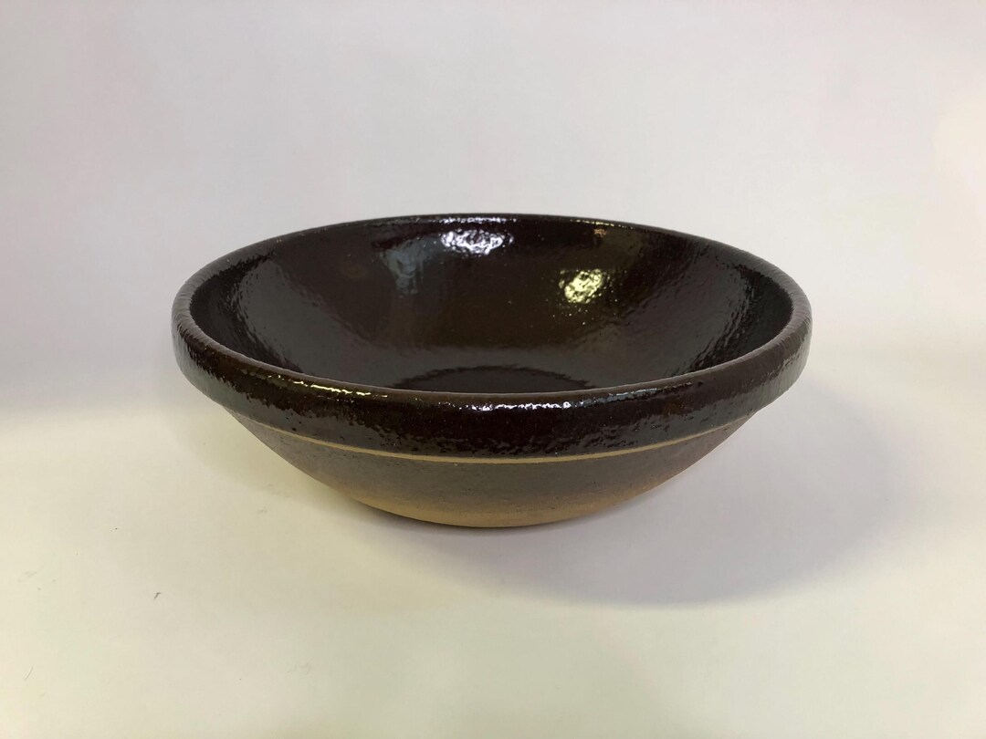 Large Vintage Stoneware Bowl by Hasle Keramik, Denmark, Deep Brown ...