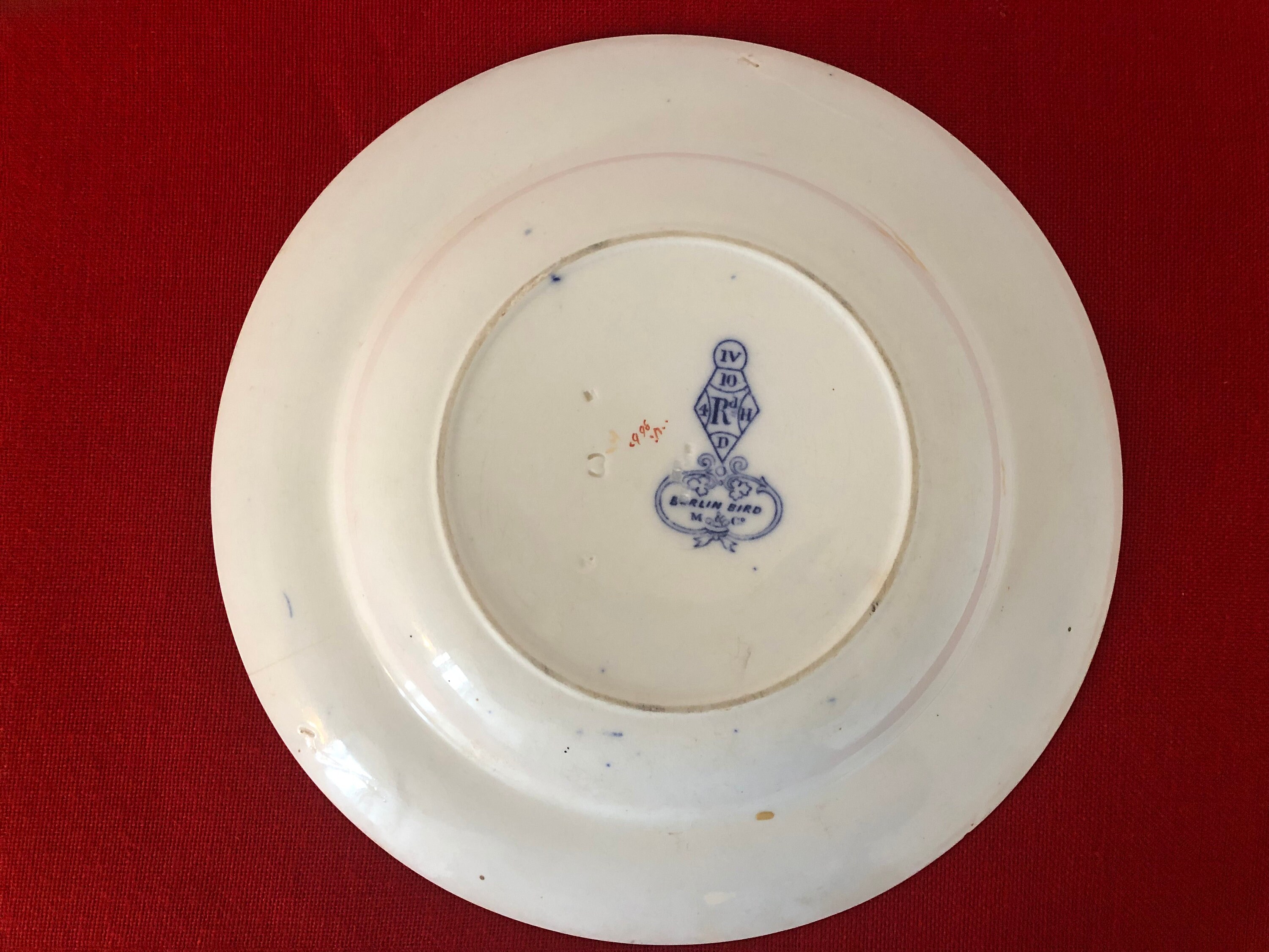 Minton & Co, Victorian Era Deep Dish, Flow Blue Pattern With Red Decor ...