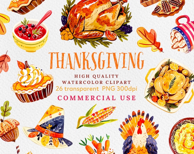 Hand Drawn Fall Clip Art. Doodle Autumn Clip Art. Thanksgiving ...